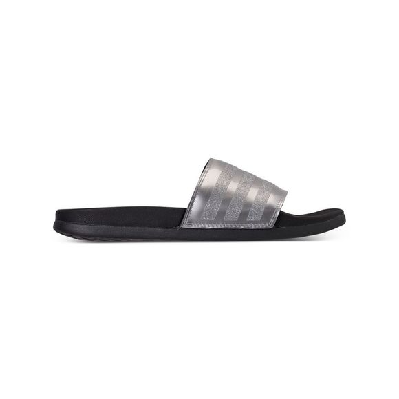 adidas | Shoes | Adidas Womens Silver Footbed Adilette Toe Platform ...
